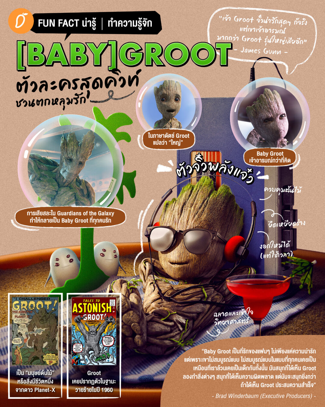 FUN FACT น่ารู้ : ทำความรู้จัก (Baby) Groot ตัวละครสุดคิวท์ ชวนตกหลุมรัก