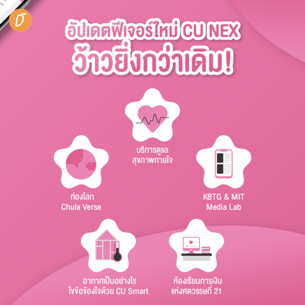 ตามไปดูชีวิตดิจิทัลของนิสิตจุฬาฯ ผ่านแอป CU NEX เวอร์ชันใหม่